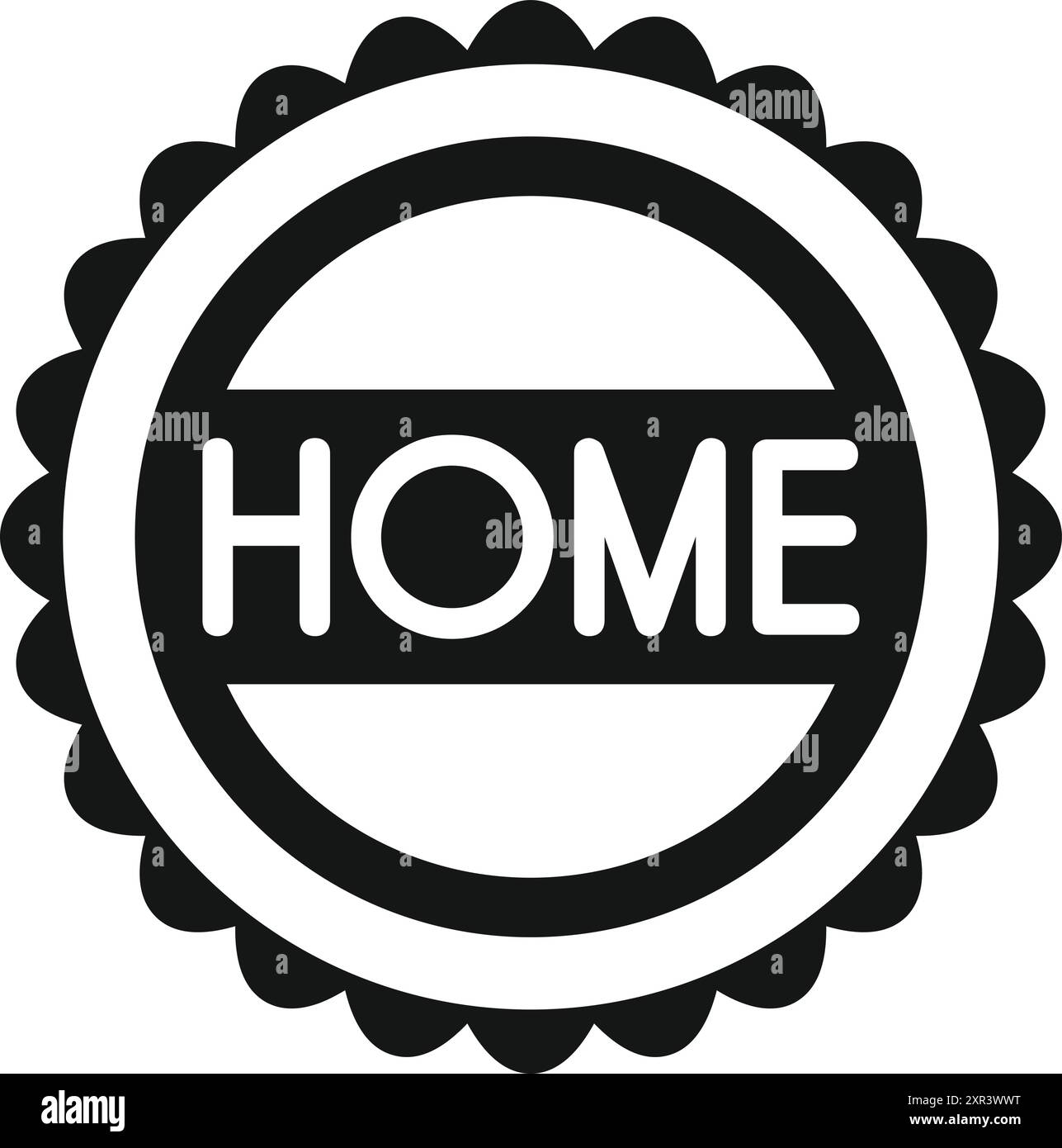 Simple black and white badge promoting the concept of home ownership ...