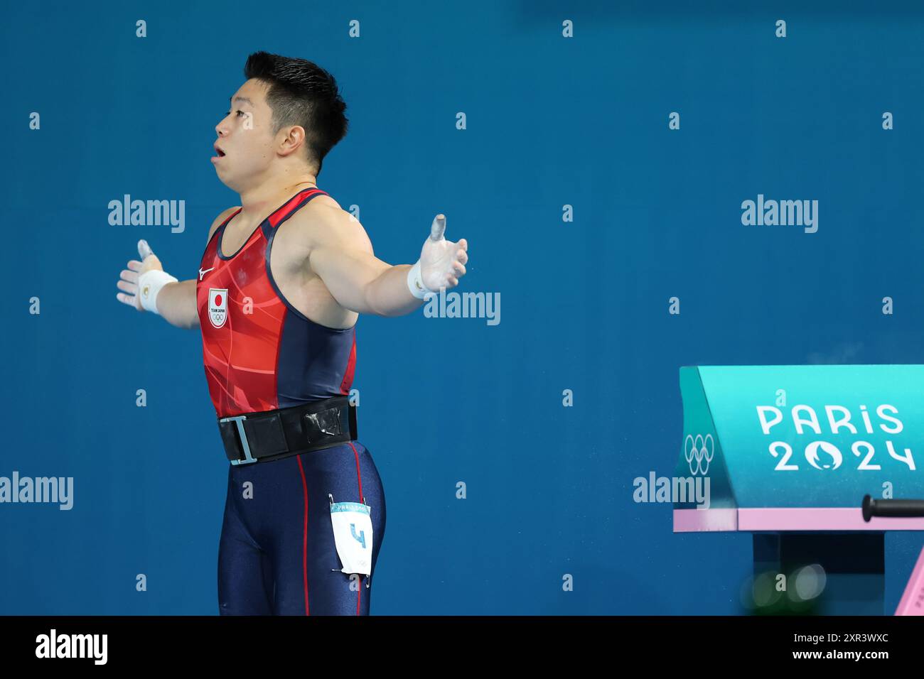 Paris, France. 8th Aug, 2024. Masanori Miyamoto (JPN) Weightlifting : Men's 73kg during the ...