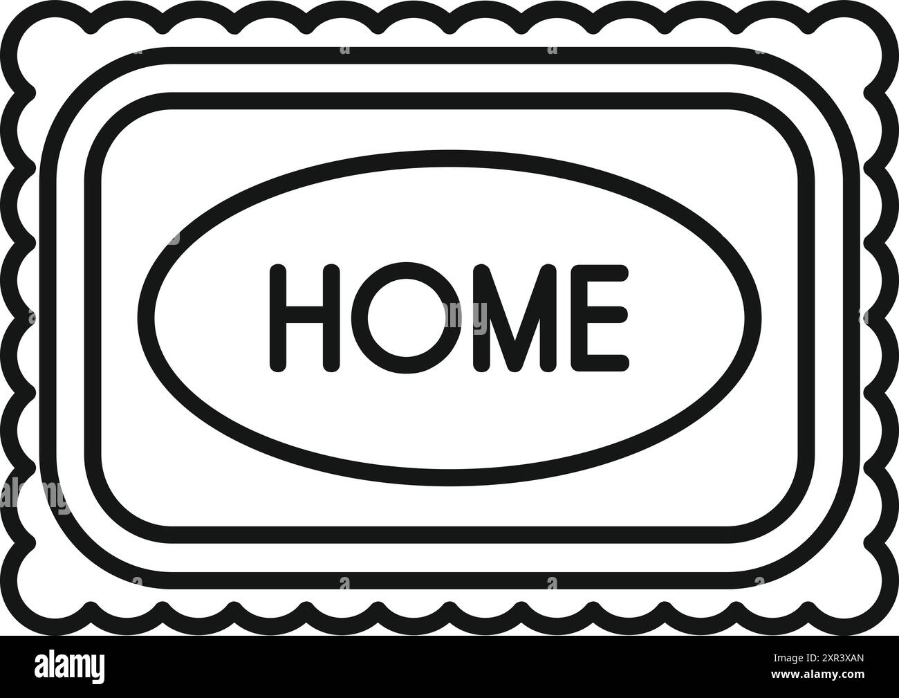 Black and white line drawing of a sign indicating home, emphasizing the ...