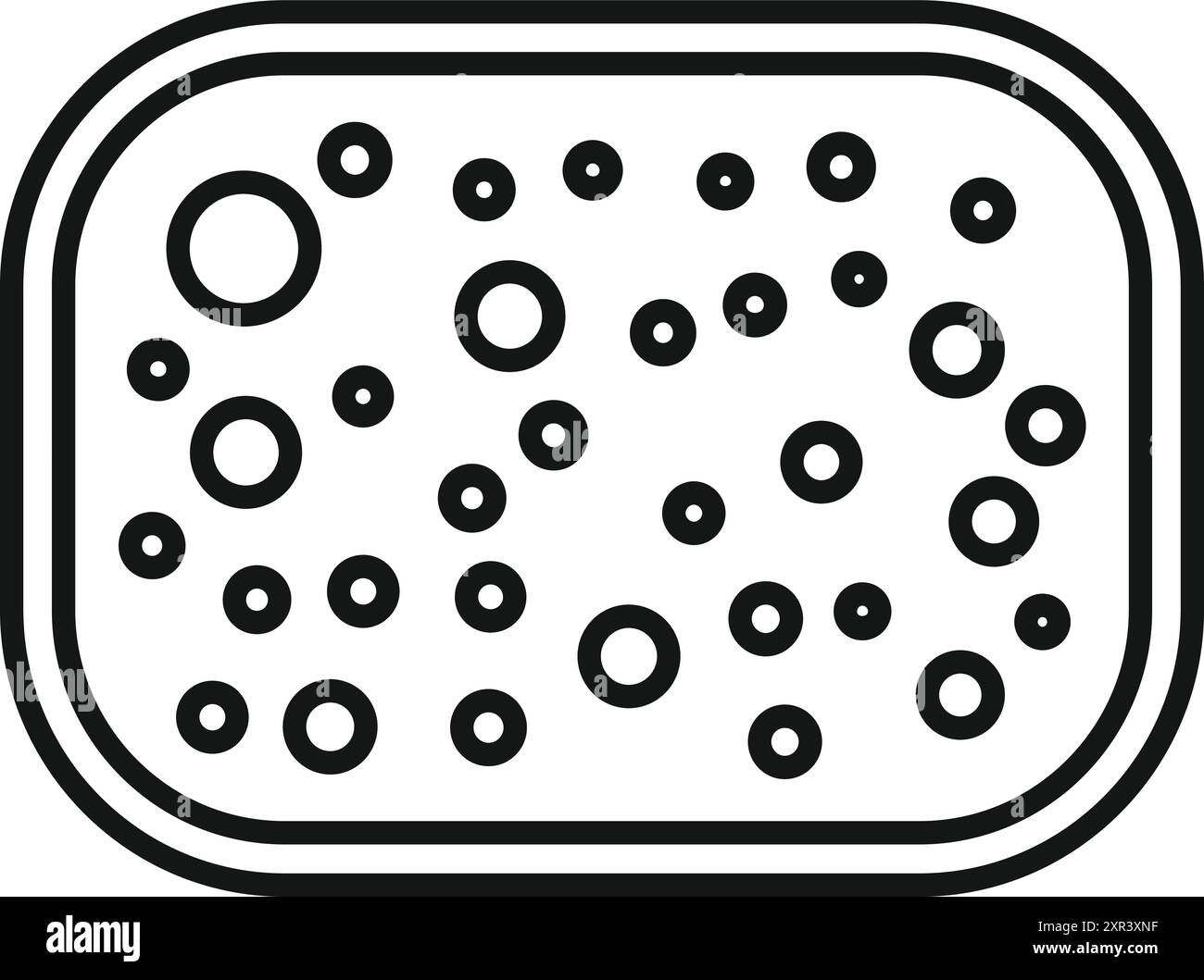 Line drawing of a petri dish containing growing bacteria colonies Stock ...