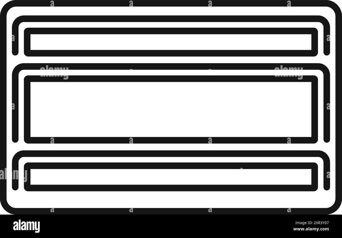 This simple icon represents a three tier shelf, ideal for projects ...