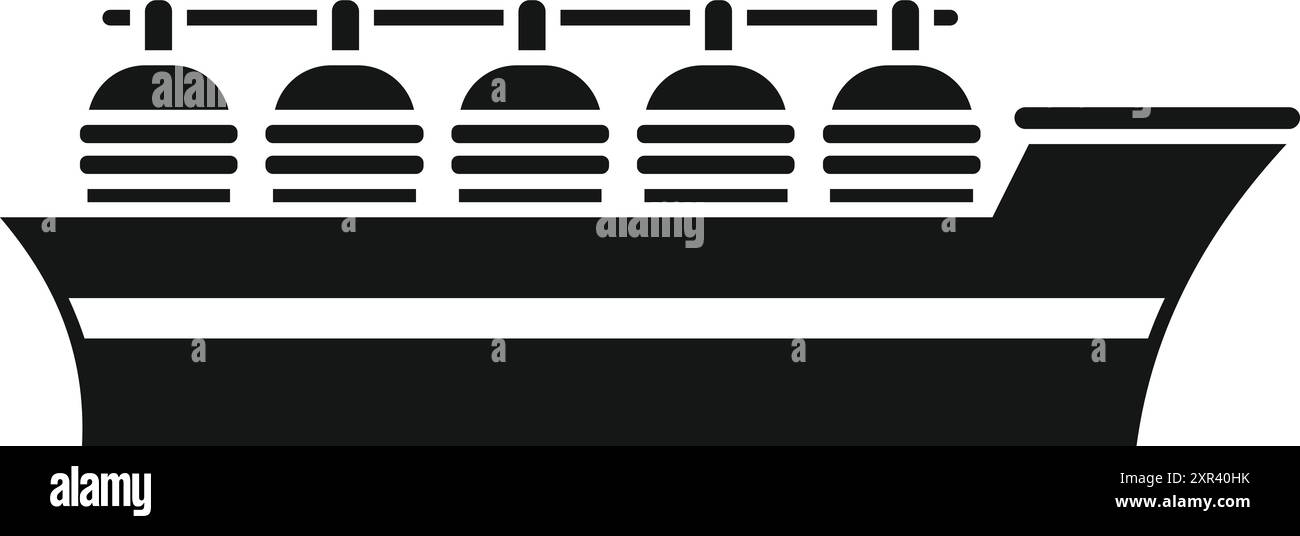 Black and white icon of a gas carrier ship transporting liquefied ...