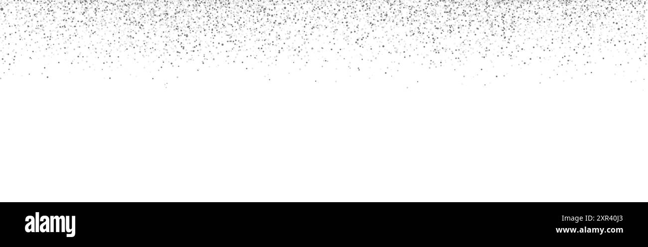 Silver glitter on white background. Falling confetti border. Festive ...
