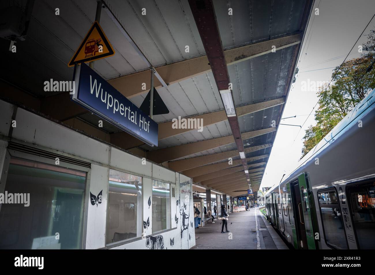 Picture of the sign indicating Wuppertal HBF on the platform of the ...