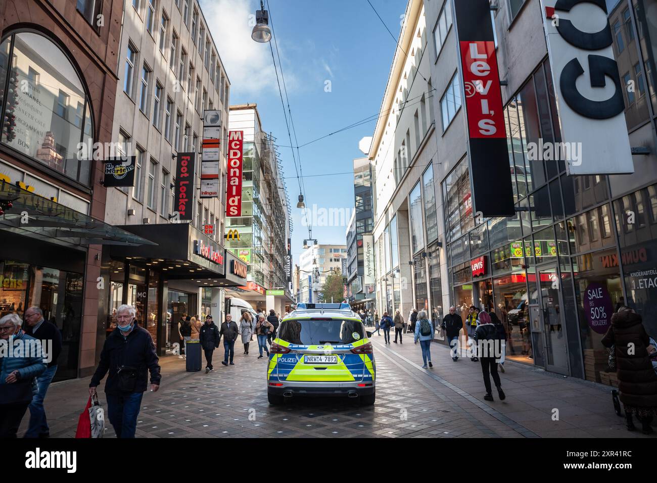 Picture of a german police car patrolling in Dortmund. The North Rhine ...