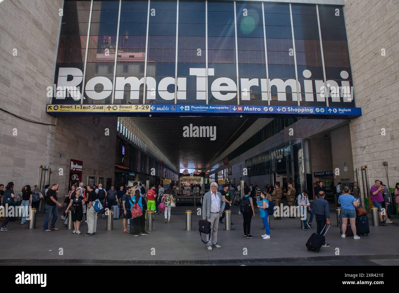 Picture of the entrance to Roma termini train station. Roma termini is ...