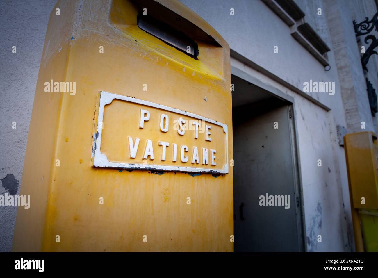 Picture of Poste Vaticane logo on their mailbox in Vatican city. Poste ...
