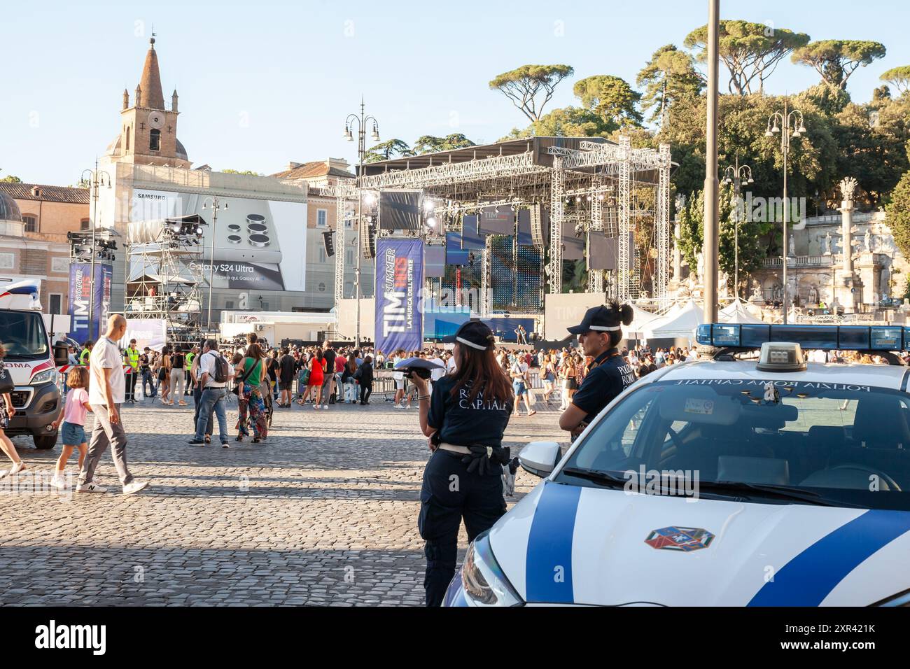 Picture of officers of Polizia Roma capitale patrolling in the center ...