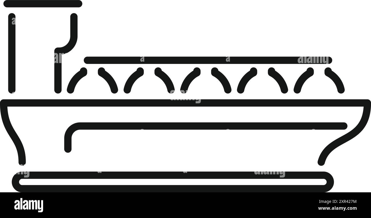 Simple line drawing of a cargo ship transporting goods, symbolizing ...