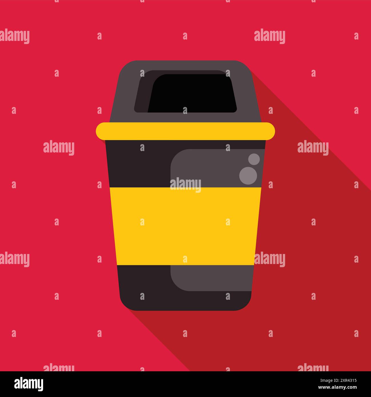 Yellow public trash can for separating waste, recycling garbage bin ...