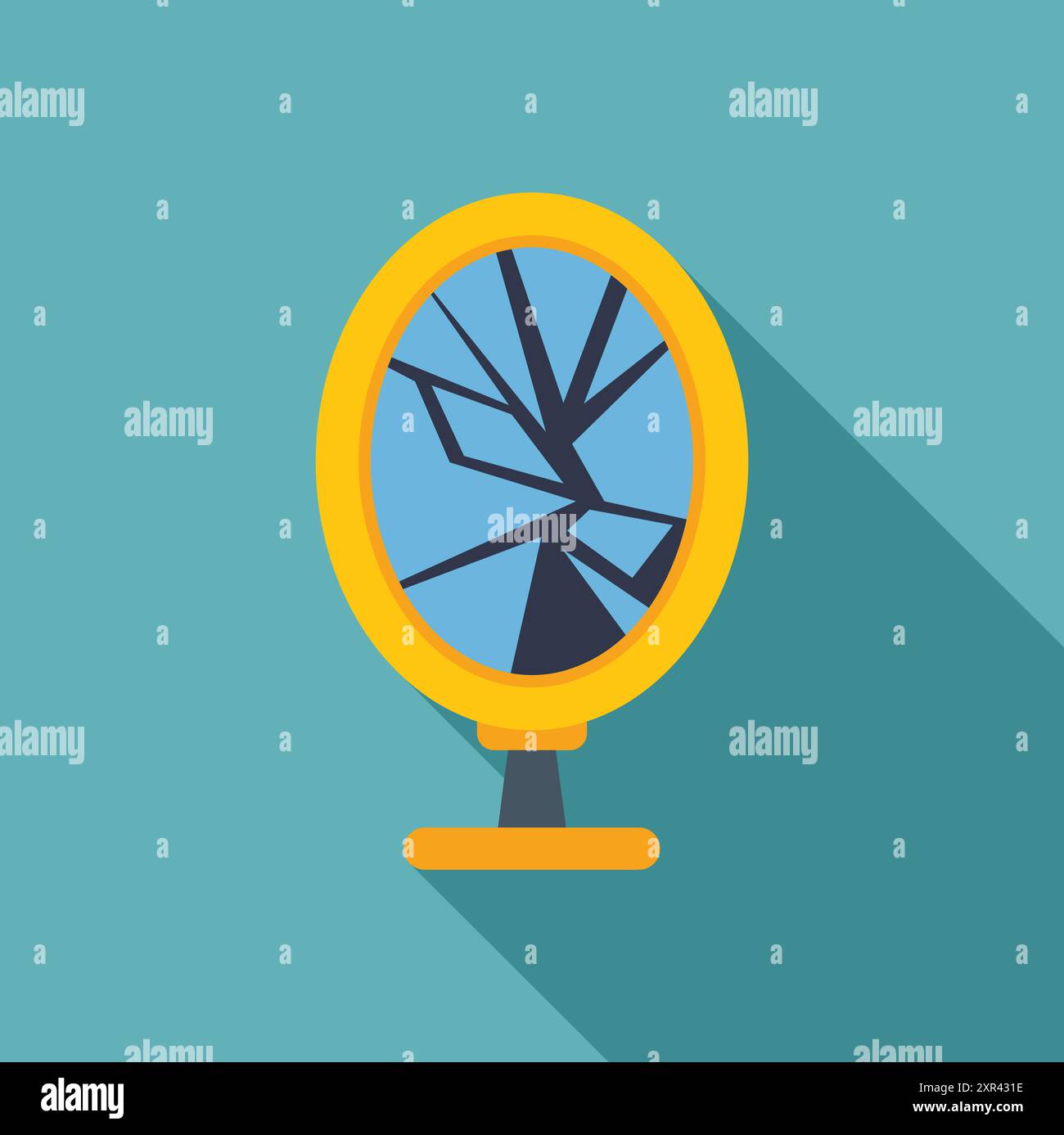 Broken mirror is reflecting a broken reflection, symbolizing problems ...