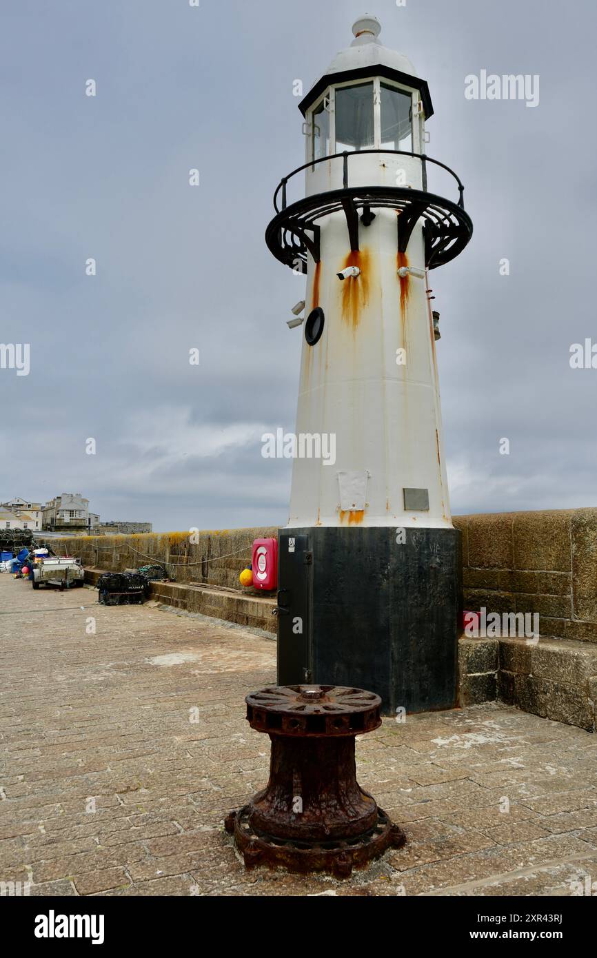 The Smeatons Pier Lighthouse built in 1890 Stock Photo - Alamy