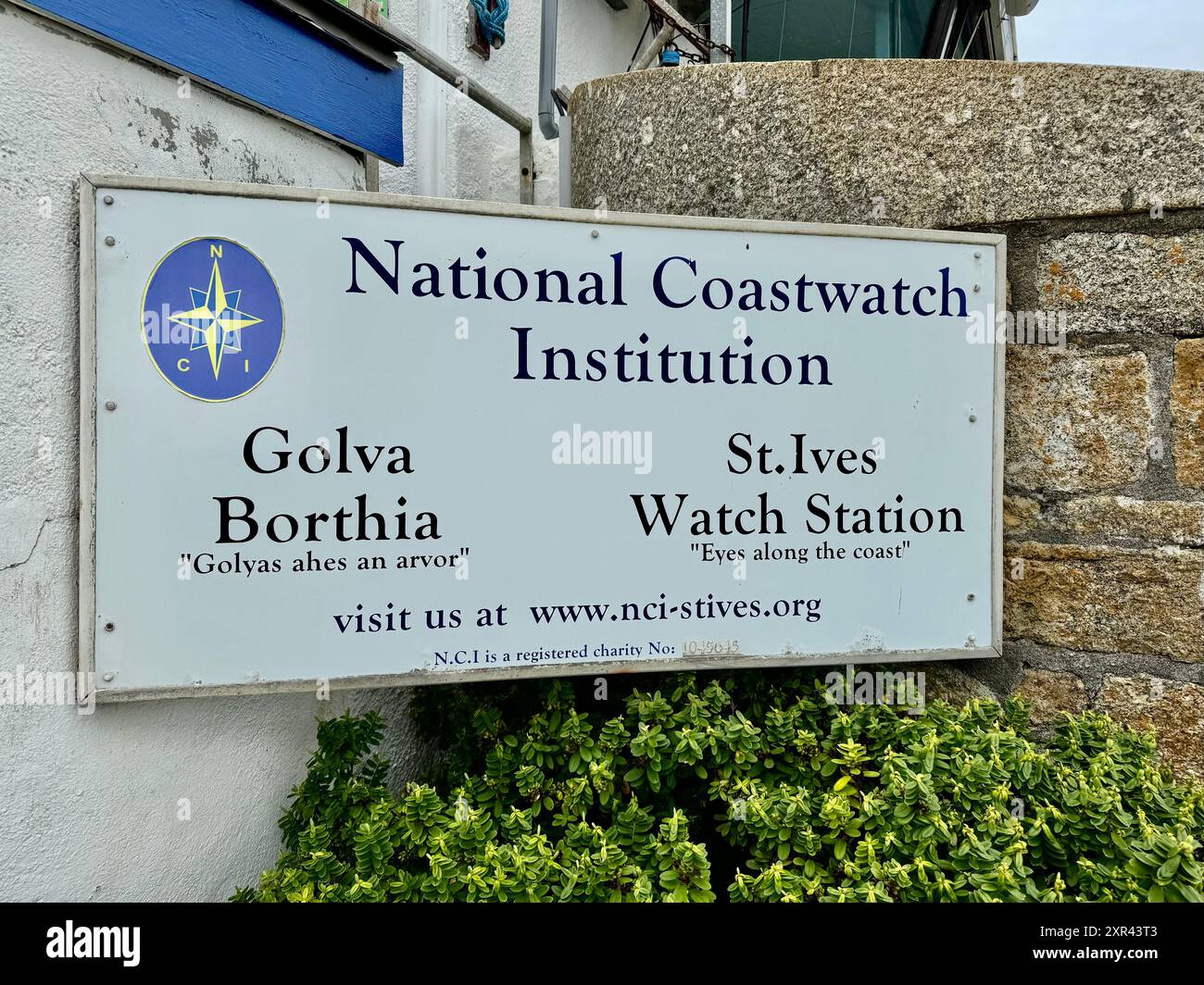 Information Sign for St Ives Watch Station at Lamp Rock with granite ...