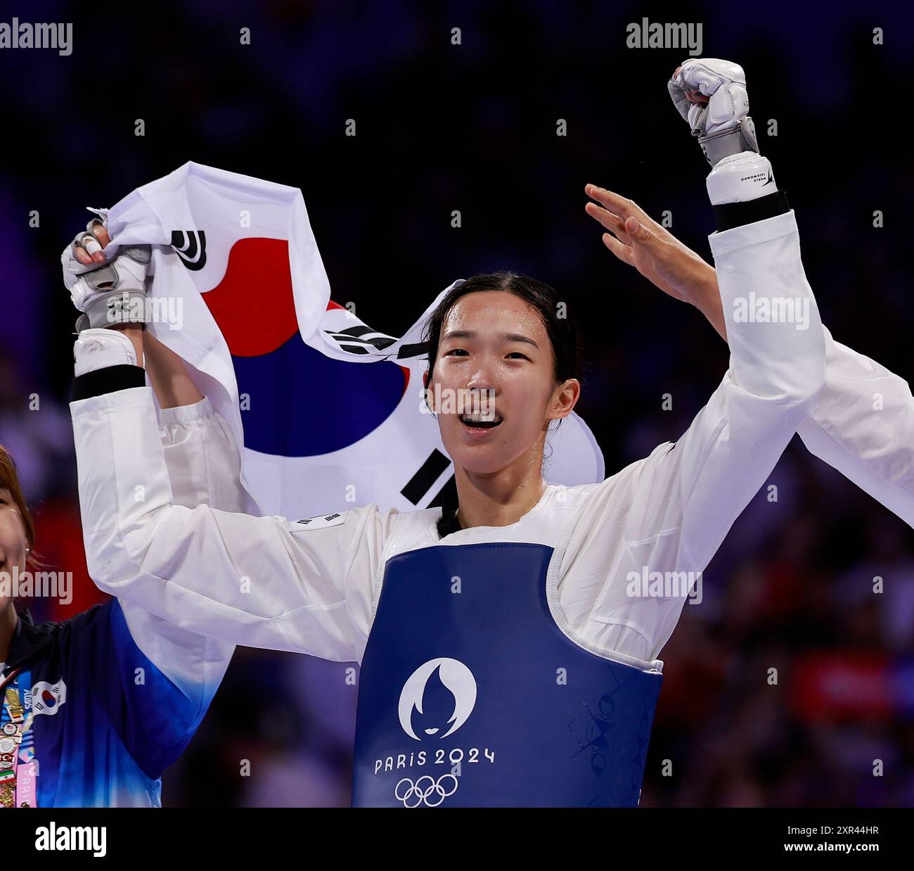 Paris, France. 8th Aug, 2024. Kim Yujin of South Korea celebrates after ...