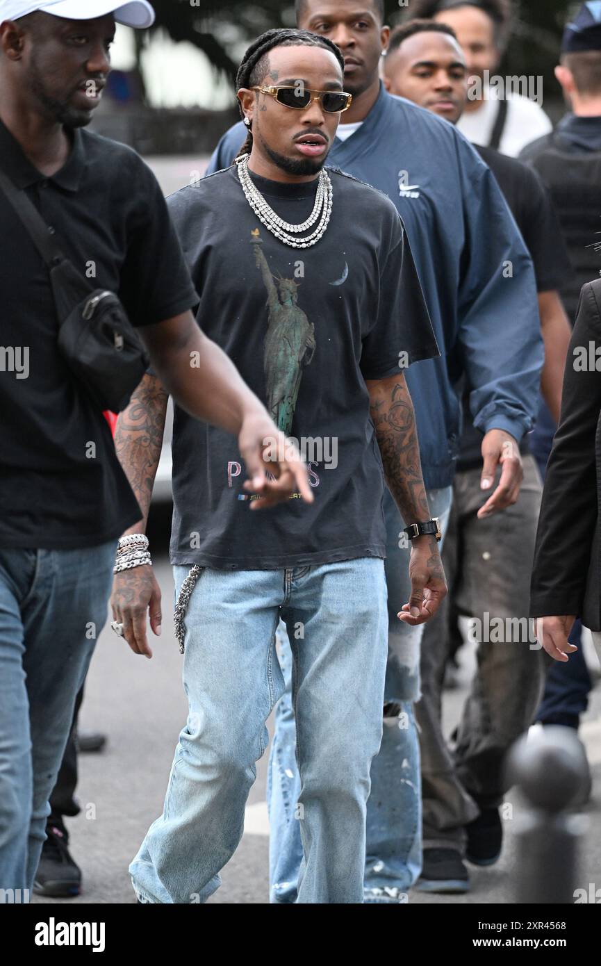 American rapper Quavo seen arriving at the Bercy Arena to attend the ...