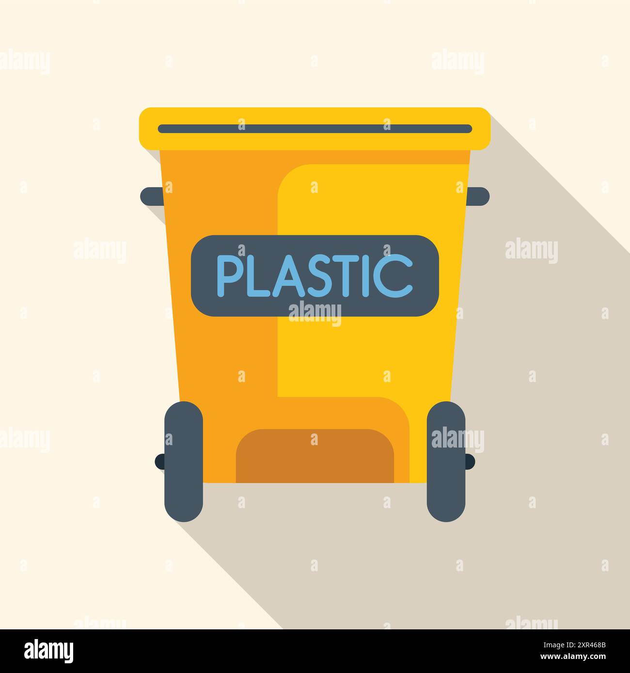 Yellow plastic recycling container bin promoting environmental ...