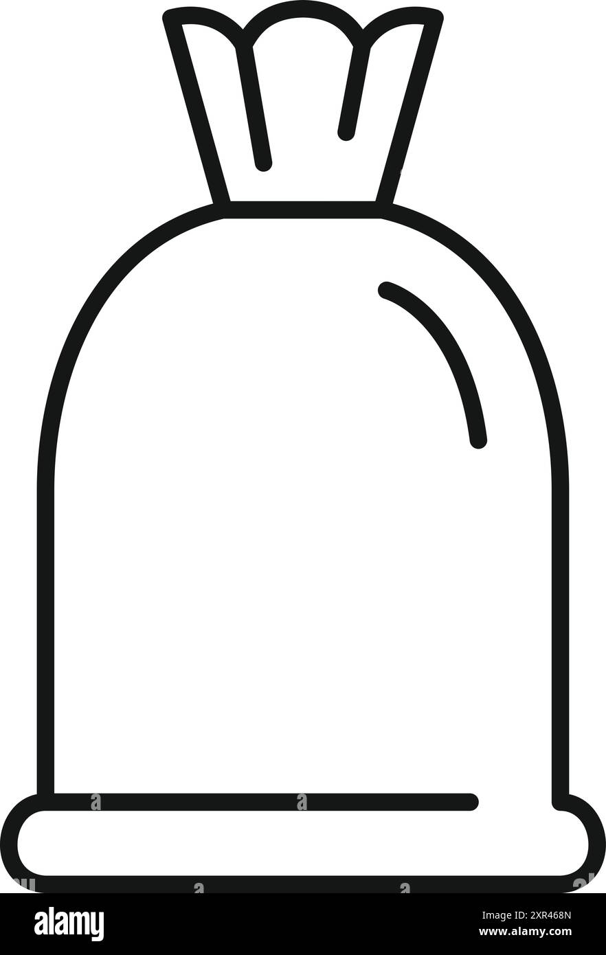 Full garbage bag tied with bow icon. Outline full garbage bag tied with ...