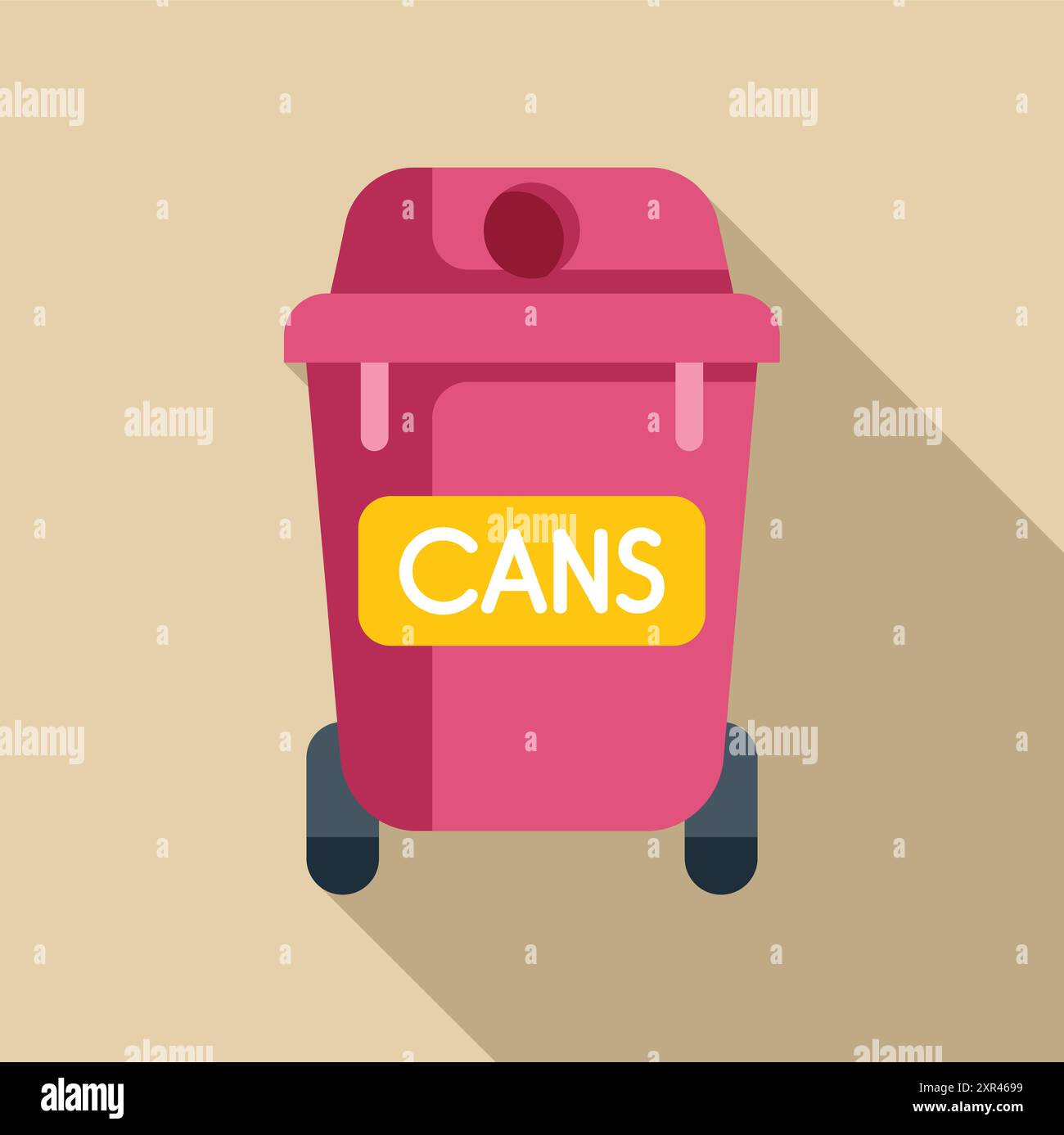 Pink recycling bin designated for cans, encouraging responsible waste ...