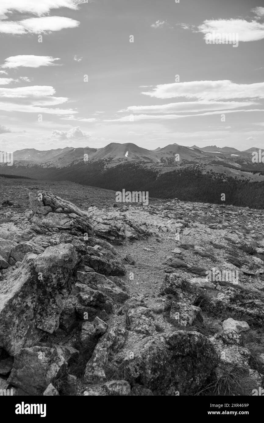 Rocky mountains road Black and White Stock Photos & Images - Alamy
