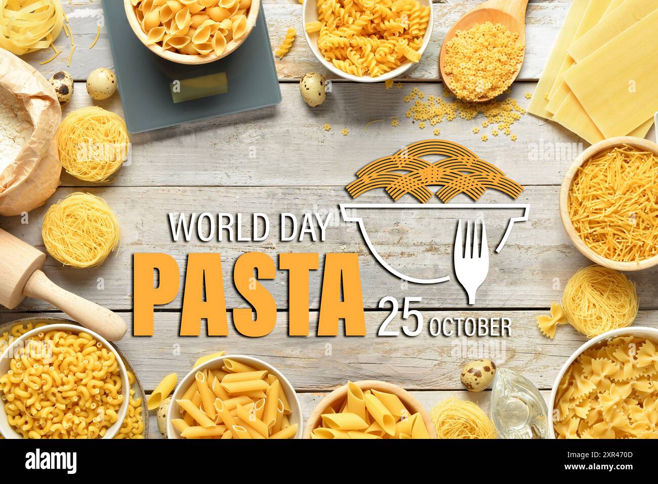 Poster for World Pasta Day Stock Photo - Alamy