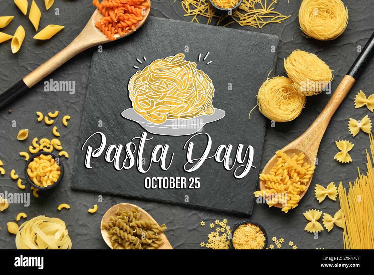 Poster for World Pasta Day Stock Photo - Alamy