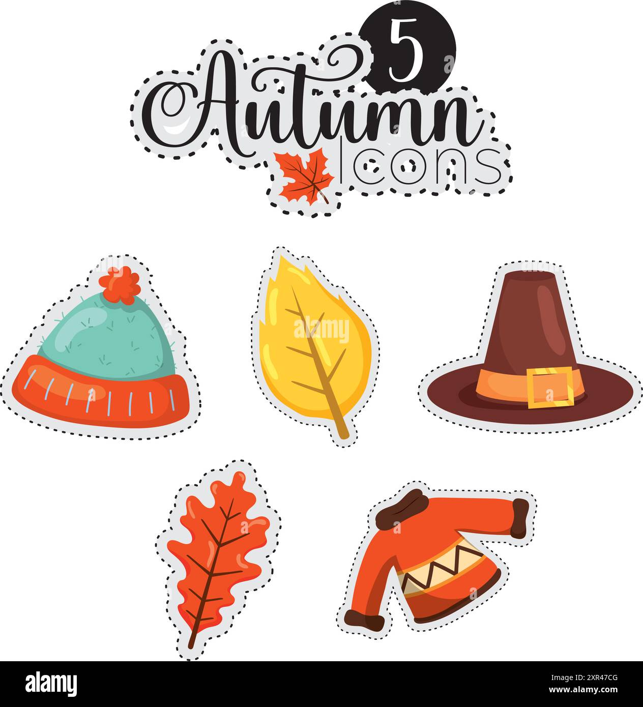 Autumn stickers icons set Vector Stock Vector Image & Art - Alamy