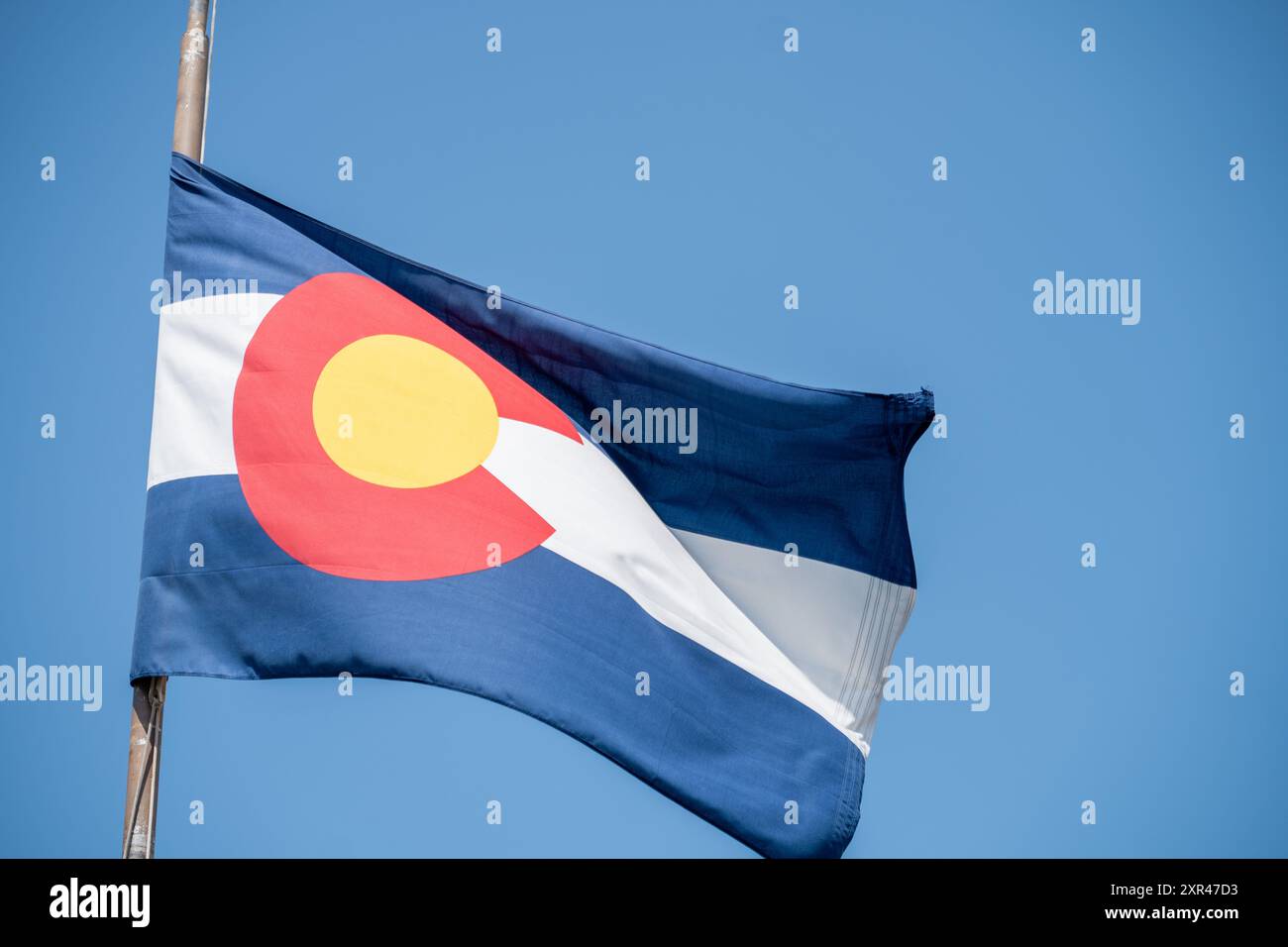 The Colorado State Flag Waving in the Wind Stock Photo - Alamy