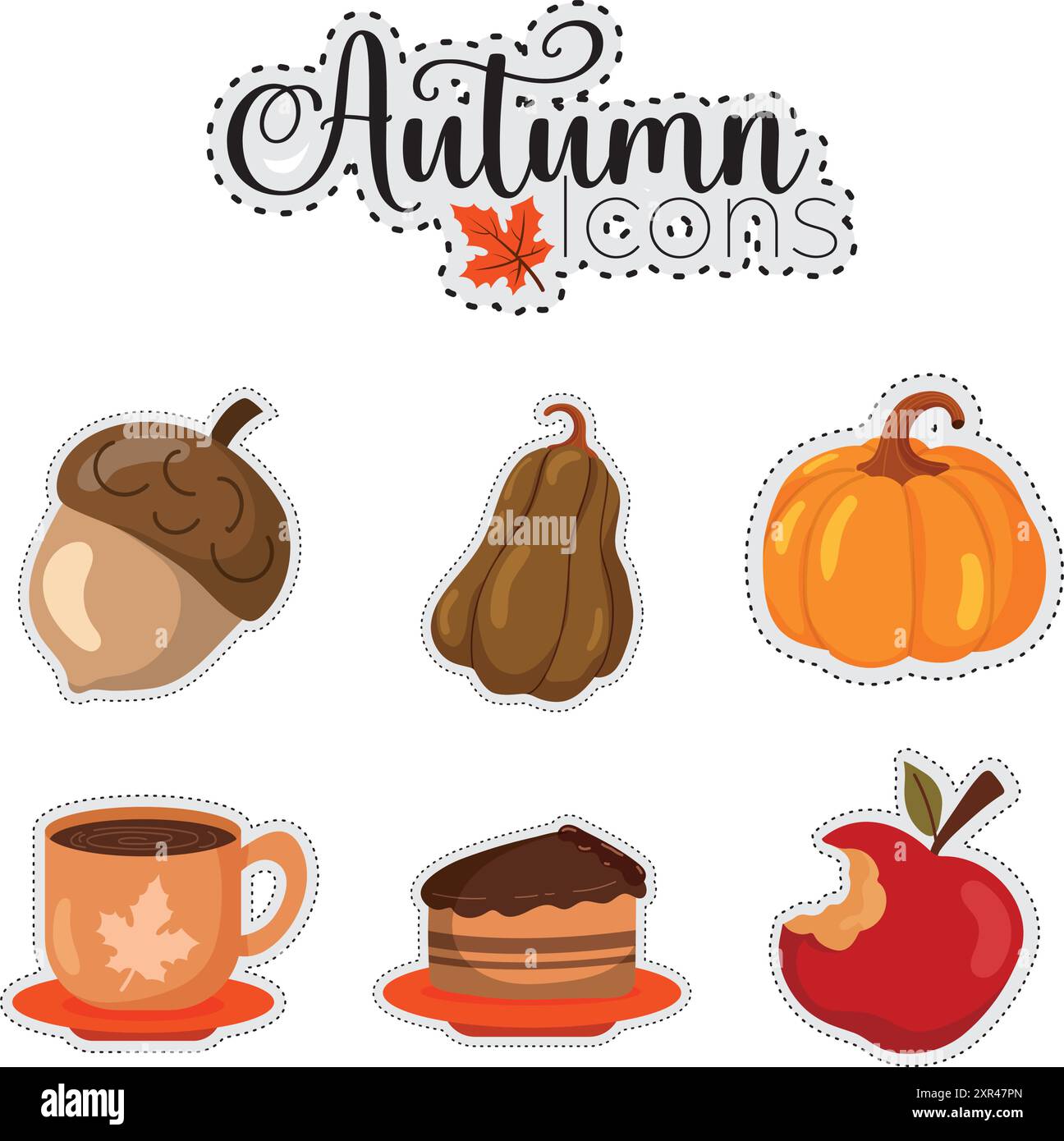 Autumn stickers icons set Vector Stock Vector Image & Art - Alamy