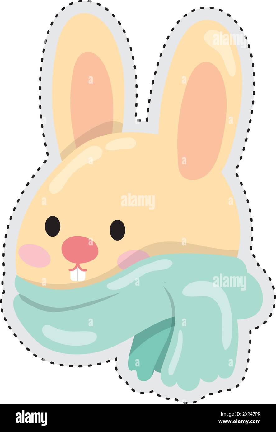 Autumn animal Rabbit sticker icon Vector Stock Vector Image & Art - Alamy