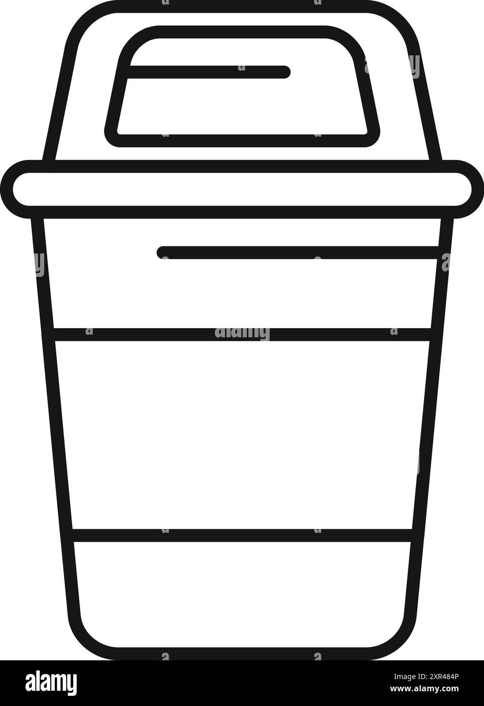 Simple office trash can with swinging lid for waste disposal, promoting ...