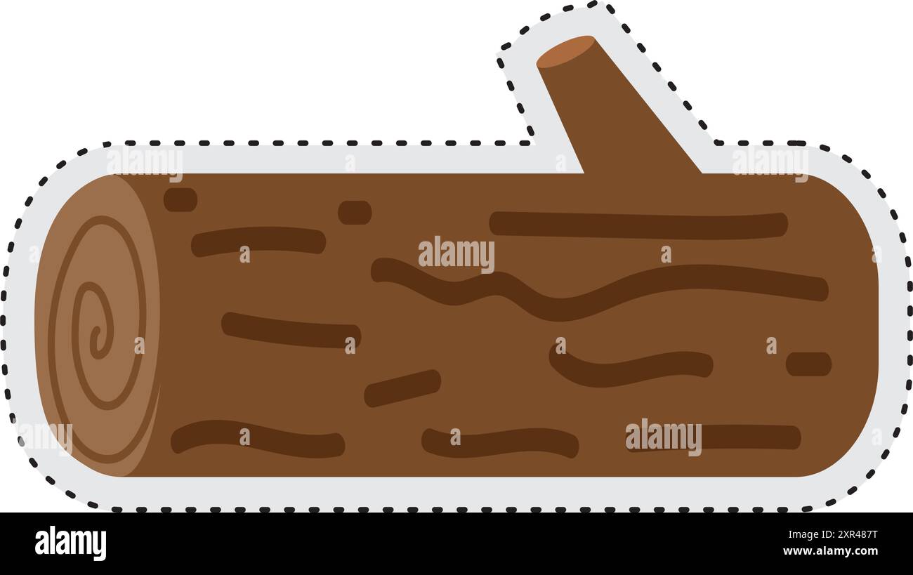 wood trunk Autumn sticker icon Vector Stock Vector Image & Art - Alamy