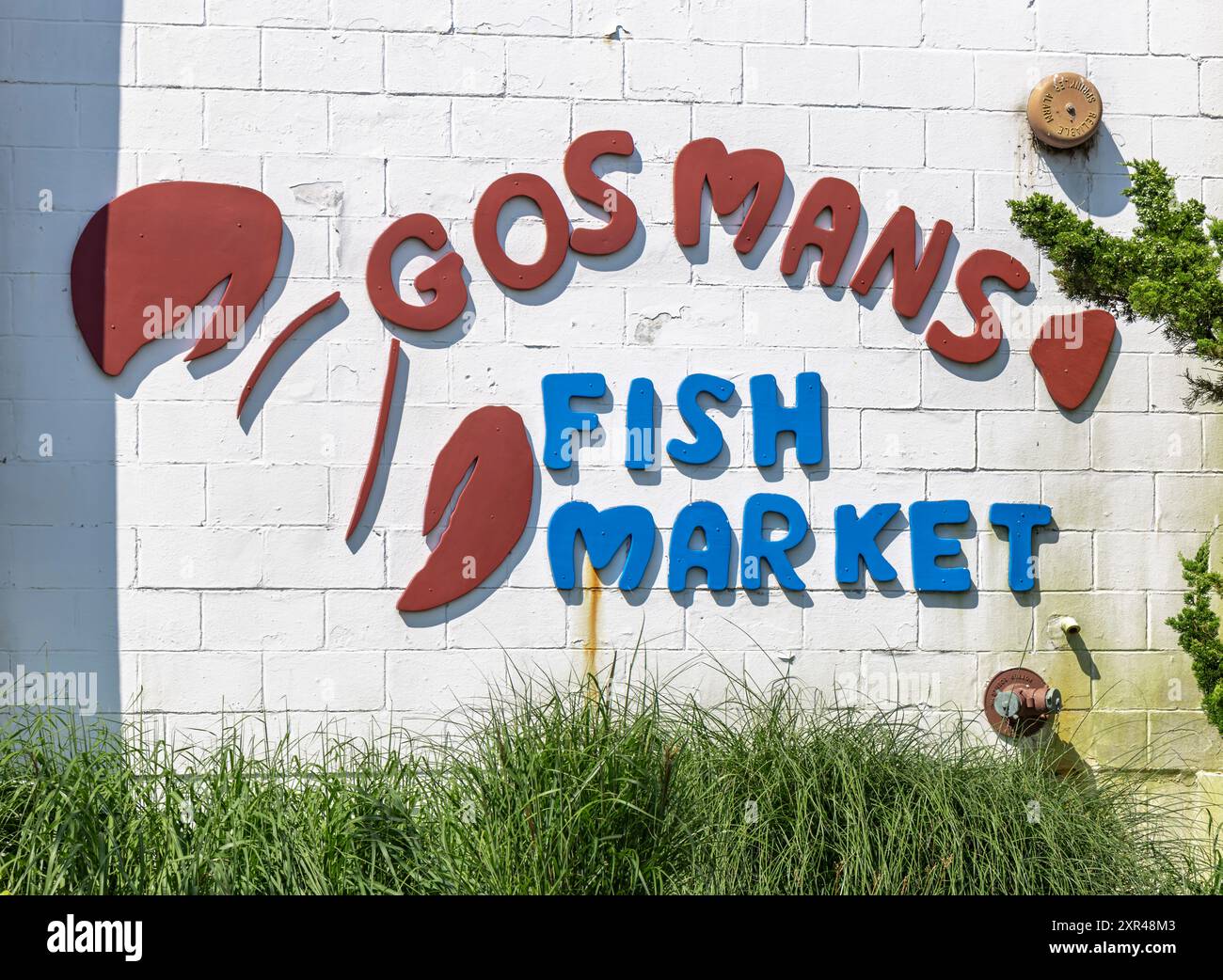 creative sign for gosmans fish market Stock Photo - Alamy