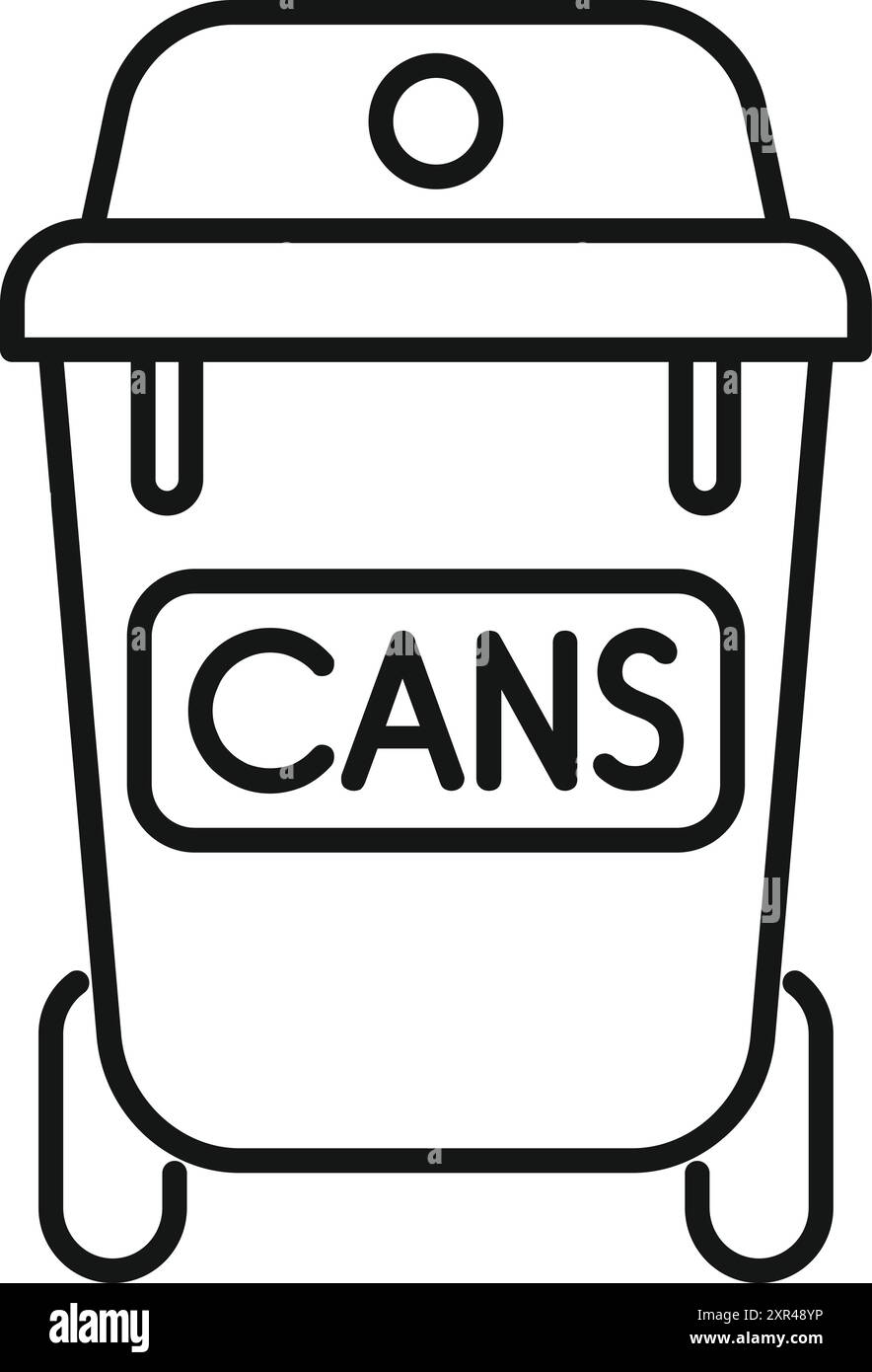 Simple black and white line drawing of a trash bin used for recycling ...