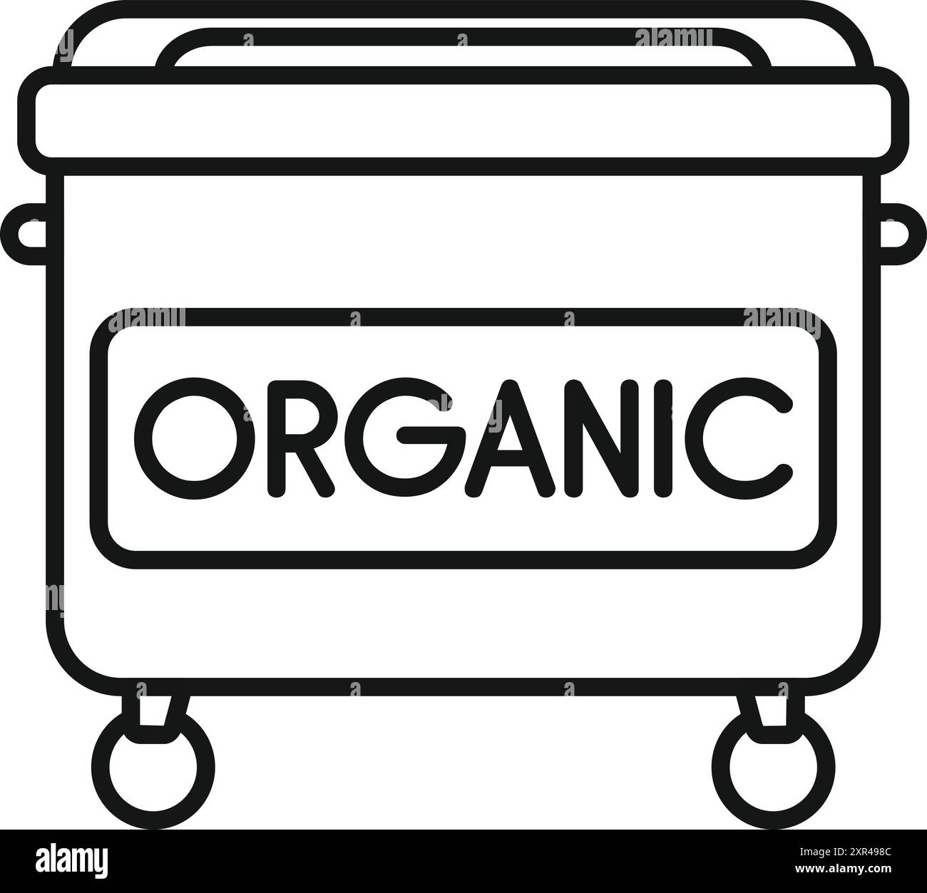Line drawing of a mobile garbage bin for organic waste, promoting ...