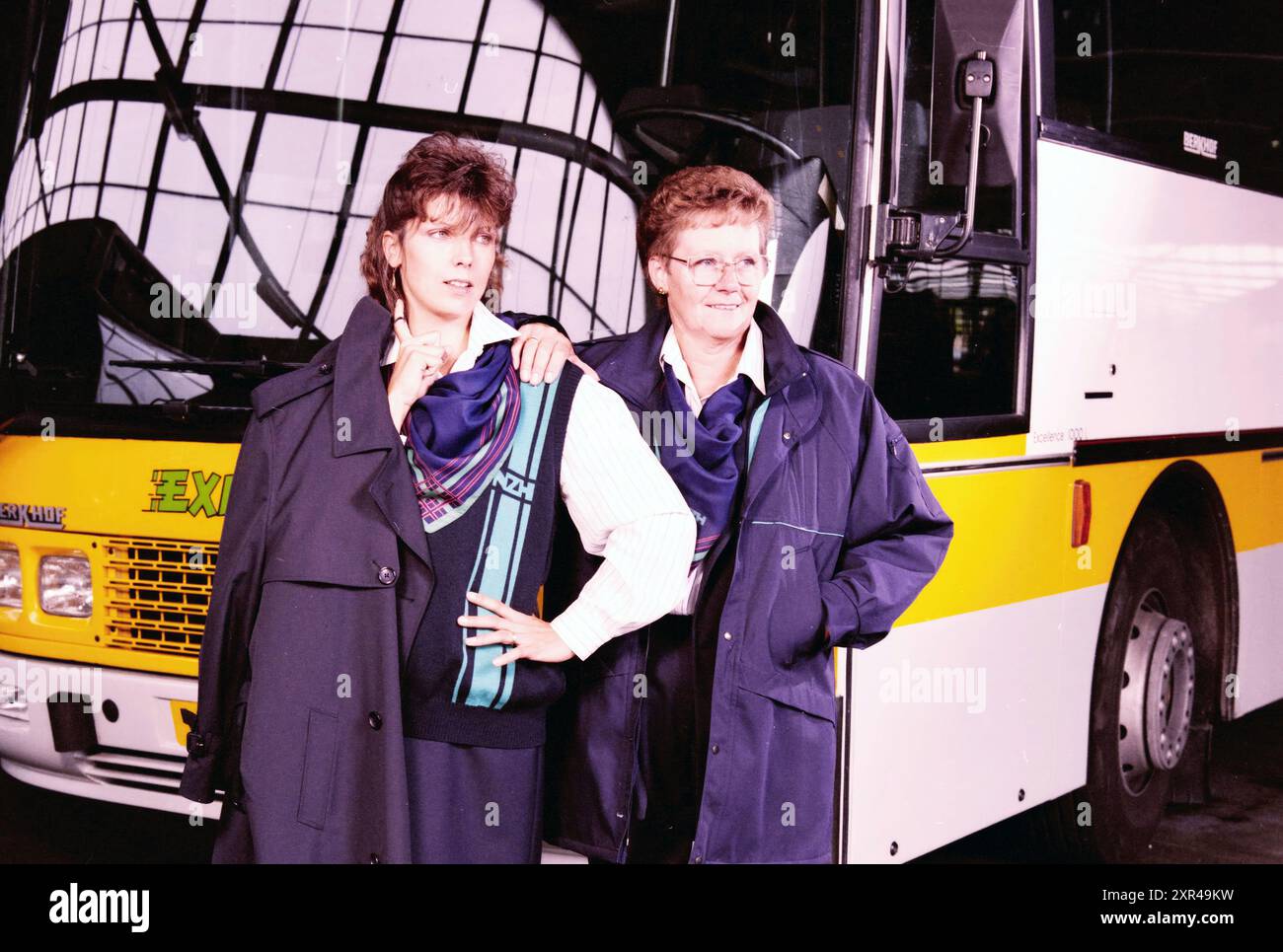 Two female drivers for an NZH 'express' bus (1991 - 1995), Whizgle ...