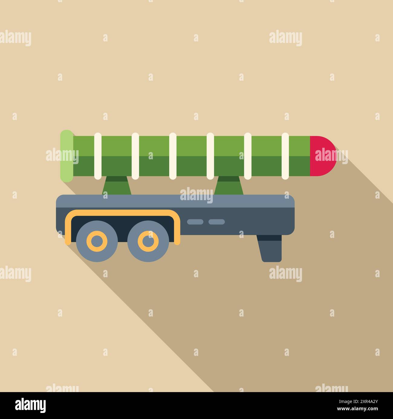 Illustration of a military missile launcher truck carrying a powerful ...
