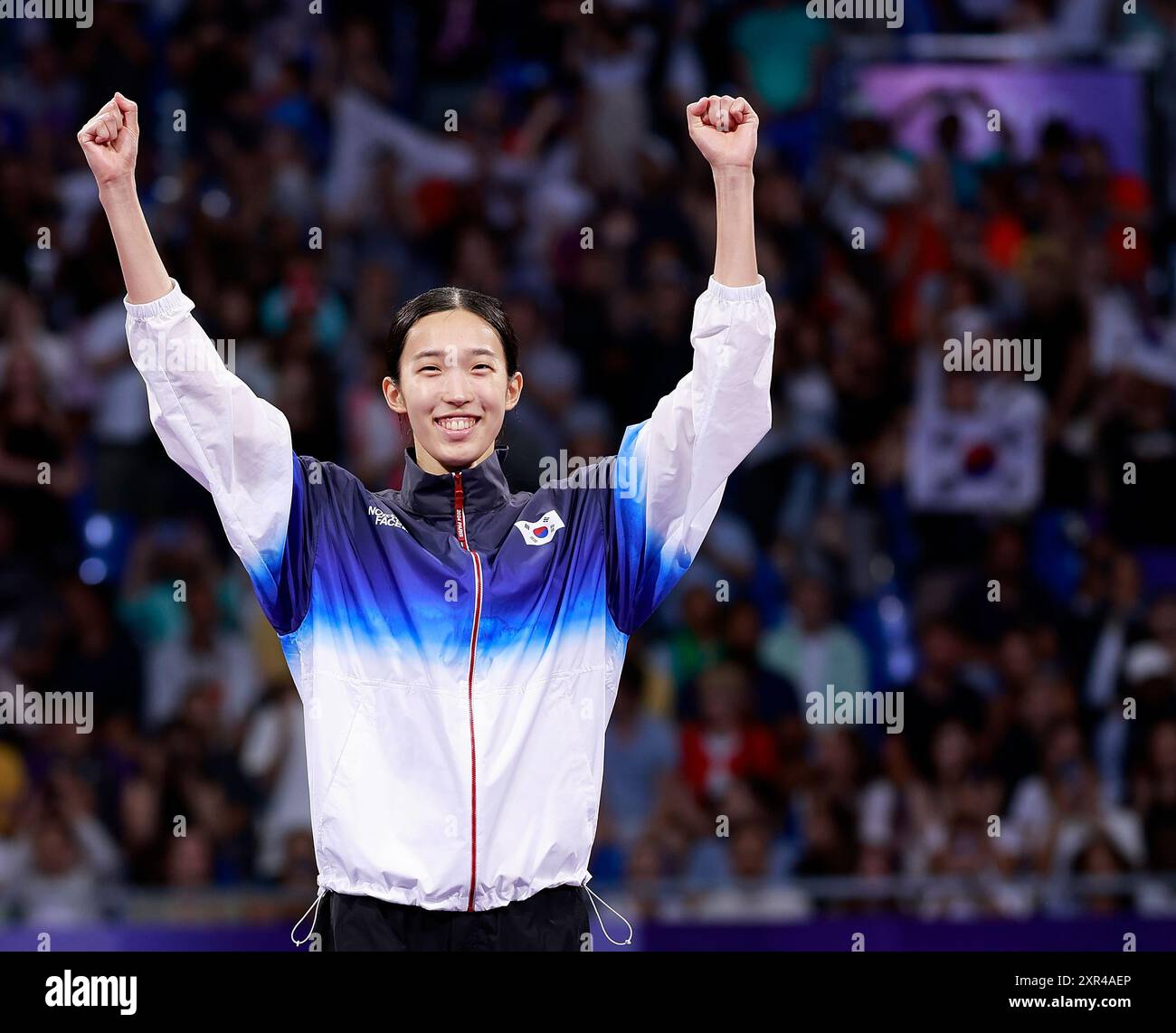 Paris, France. 8th Aug, 2024. Gold medalist Kim Yujin of South Korea ...