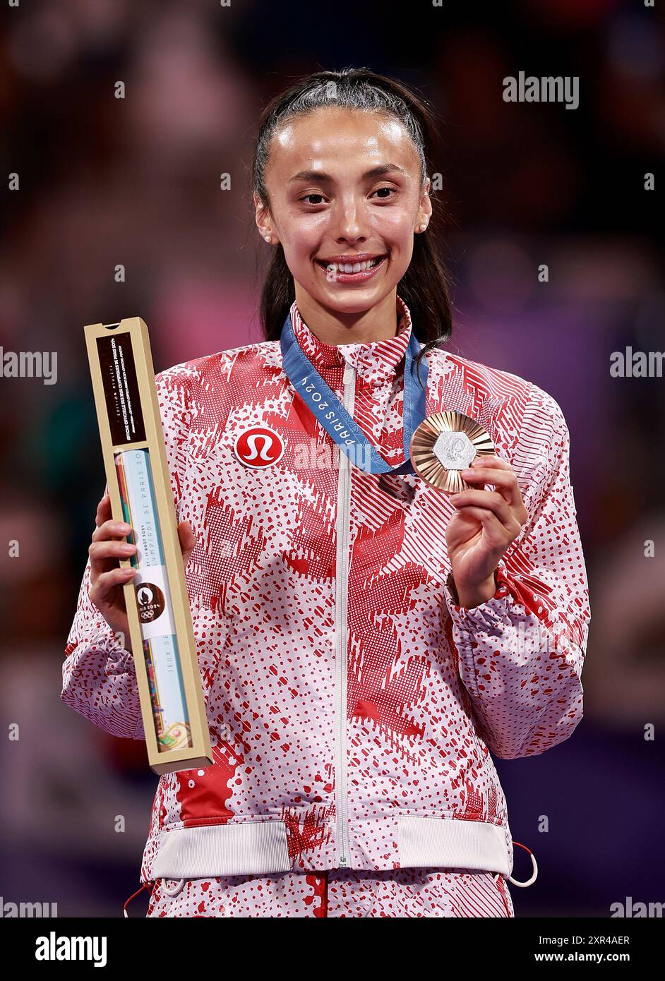 Paris, France. 8th Aug, 2024. Bronze medalists Skylar Park of Canada ...