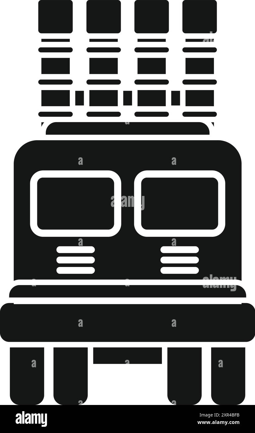Black solid icon for a military vehicle transporting missiles, evoking ...
