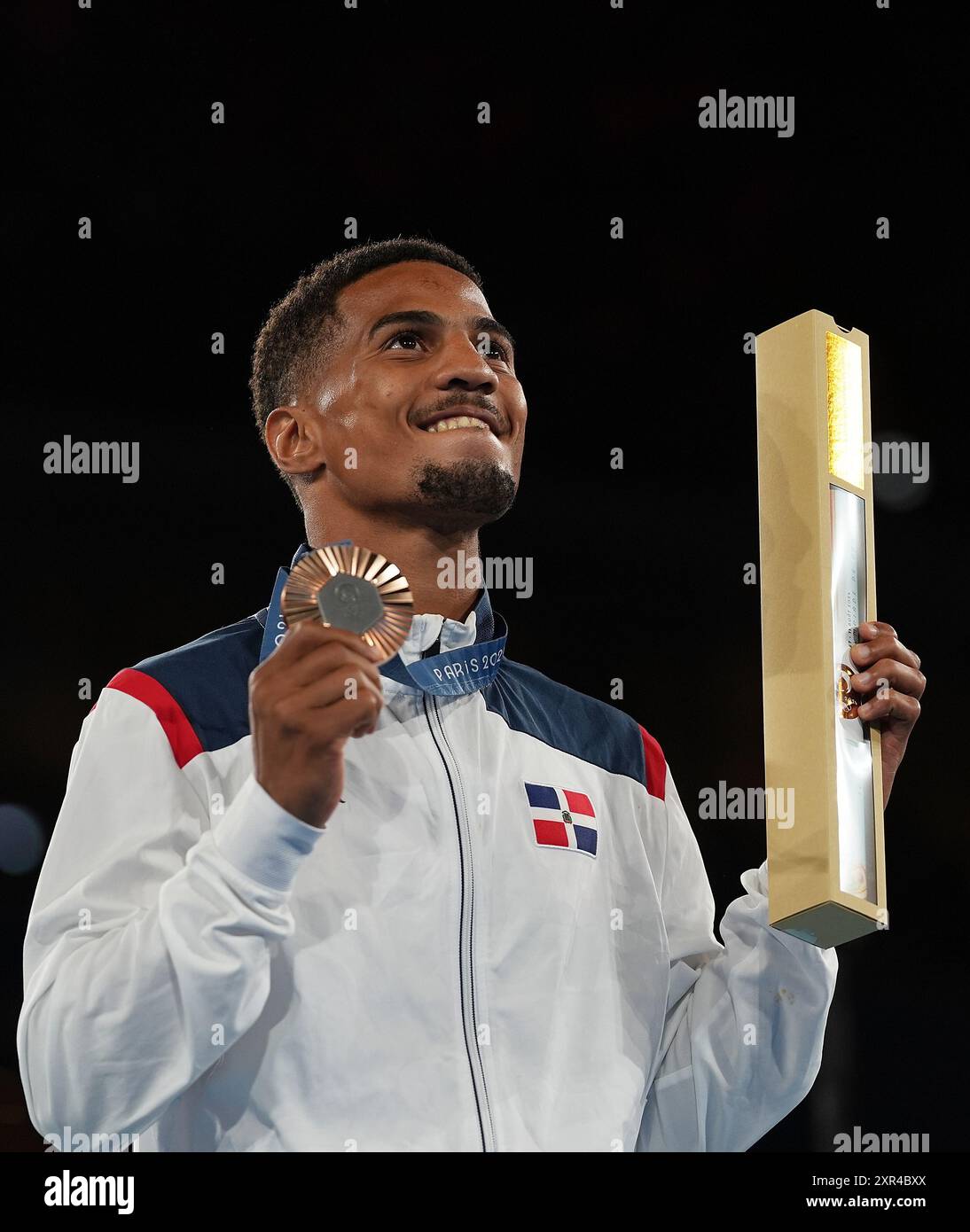 Paris, France. 8th Aug, 2024. Bronze medalist Yunior Alcantara Reyes of ...
