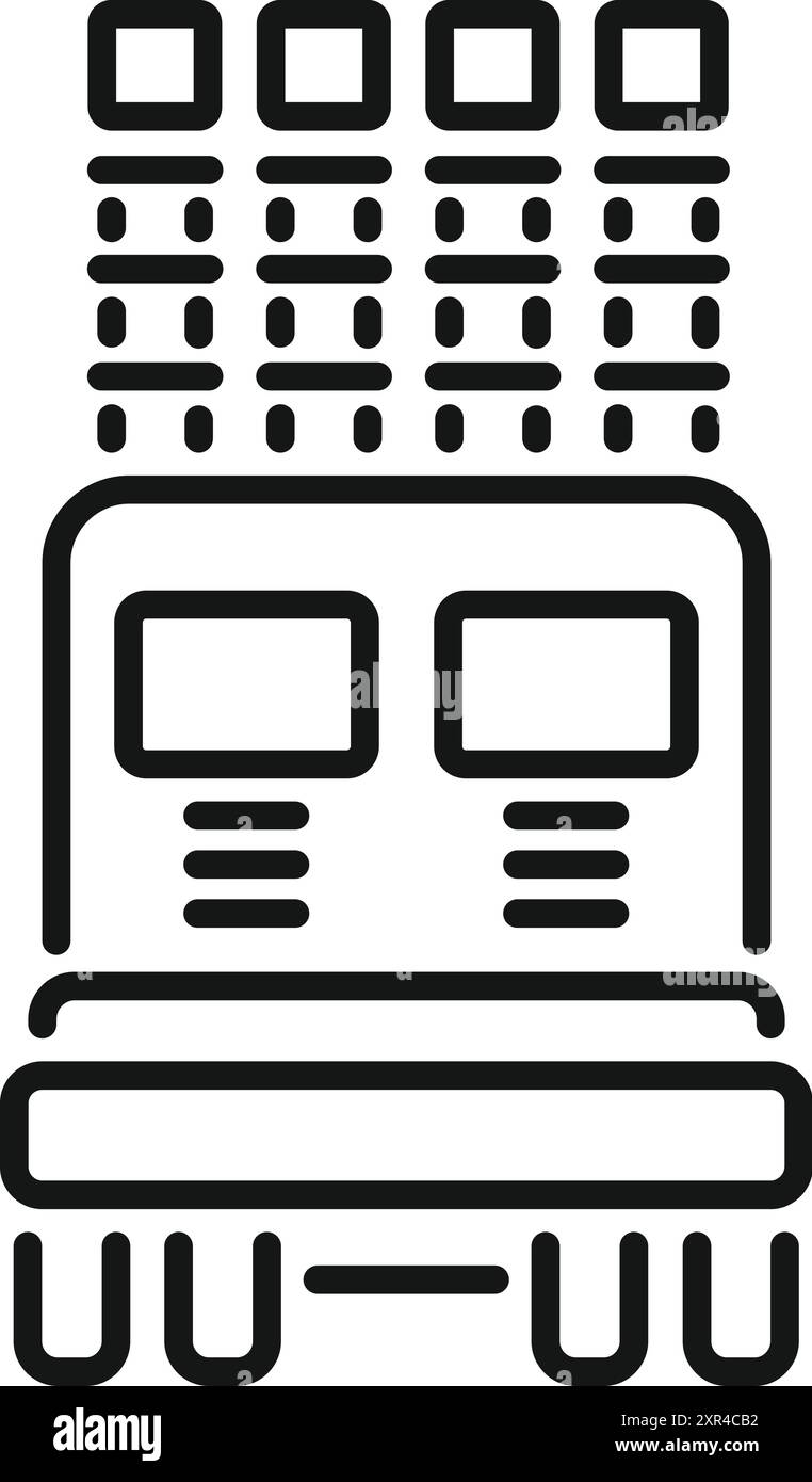 Line art style icon of a server rack for a data center illustrating ...