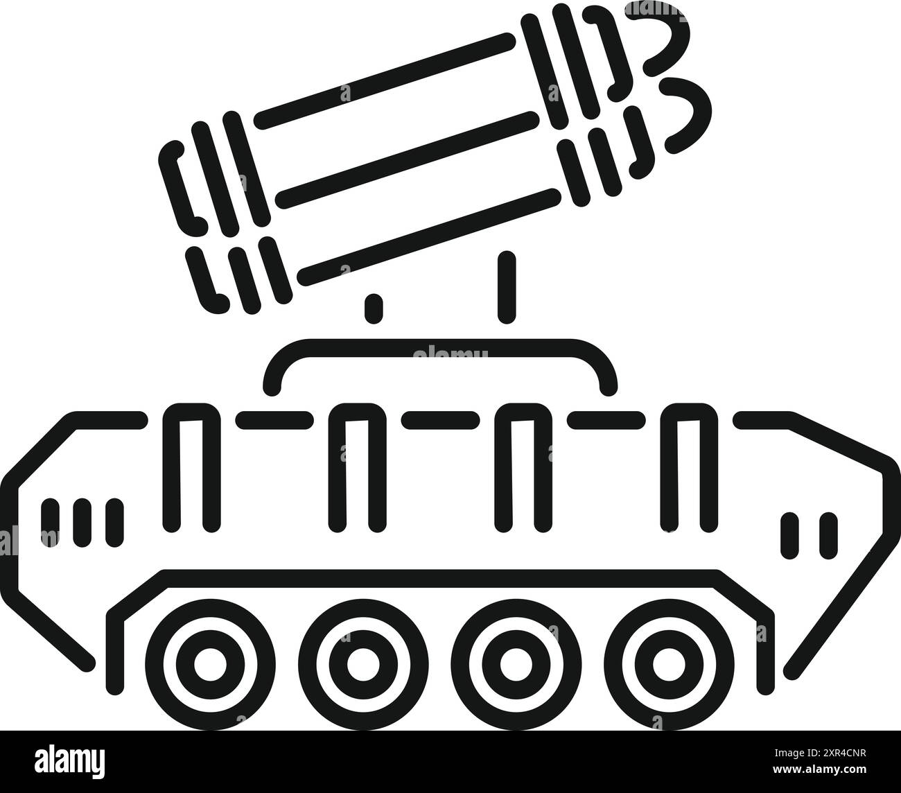 Military rocket launcher truck firing its advanced weapon system Stock ...