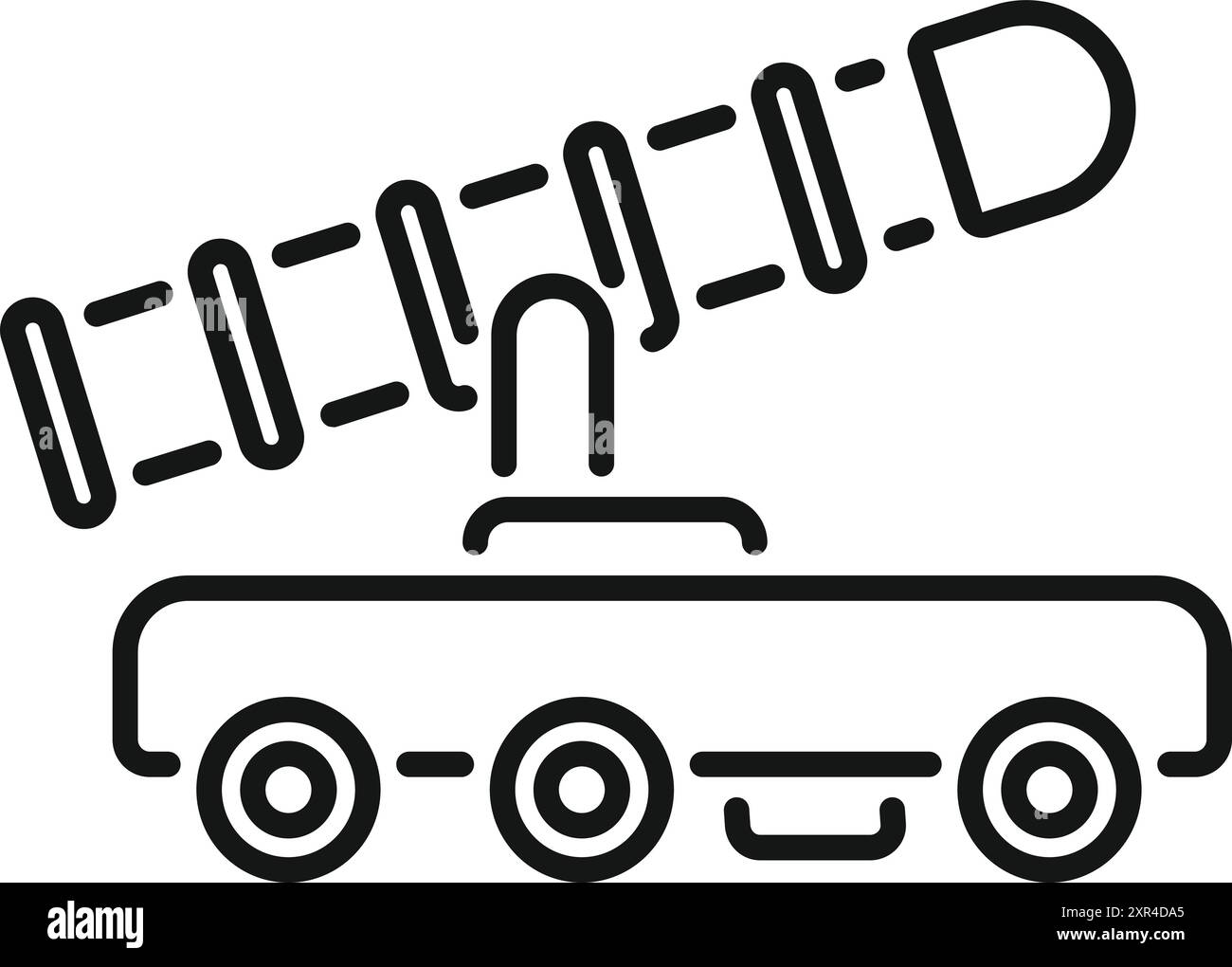 Military rocket launcher system on wheels for attacking, line icon ...