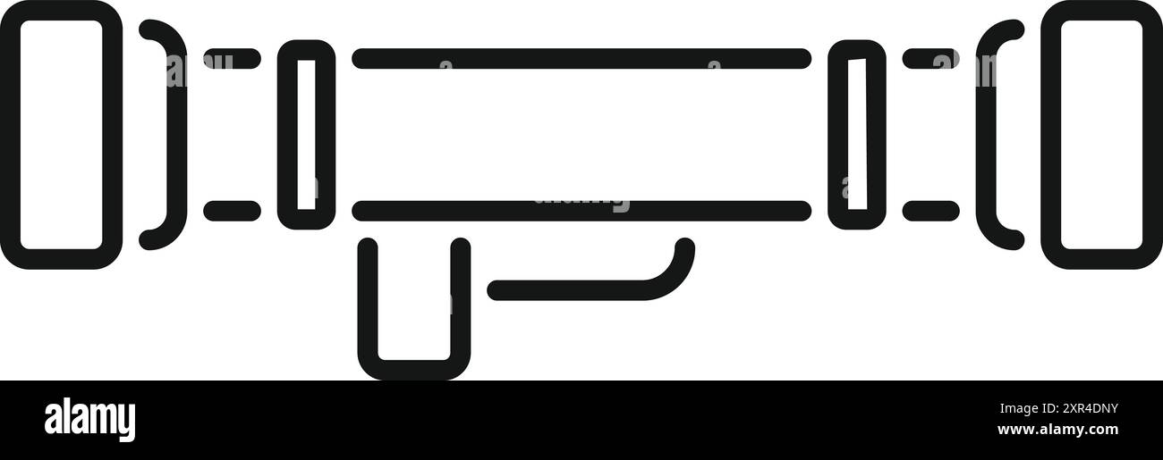 Simple line icon of a bazooka, a powerful weapon used in military ...