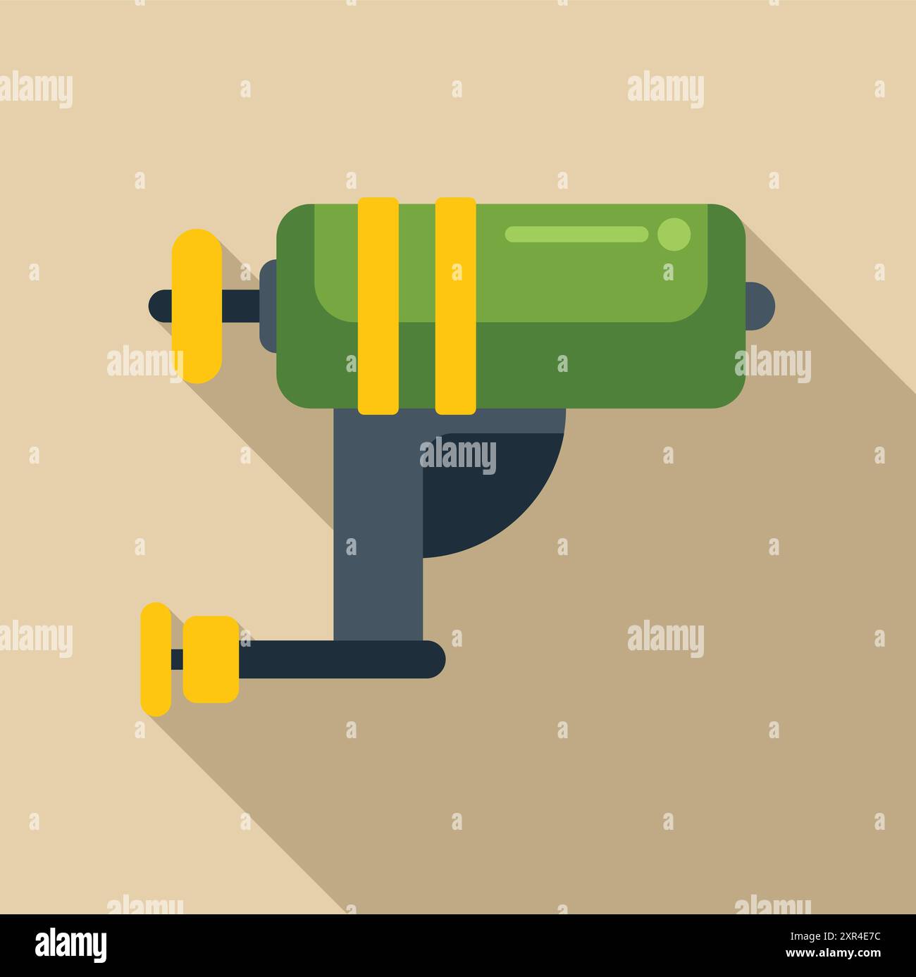 Green tattoo machine with yellow stripes is ready for tattooing body ...