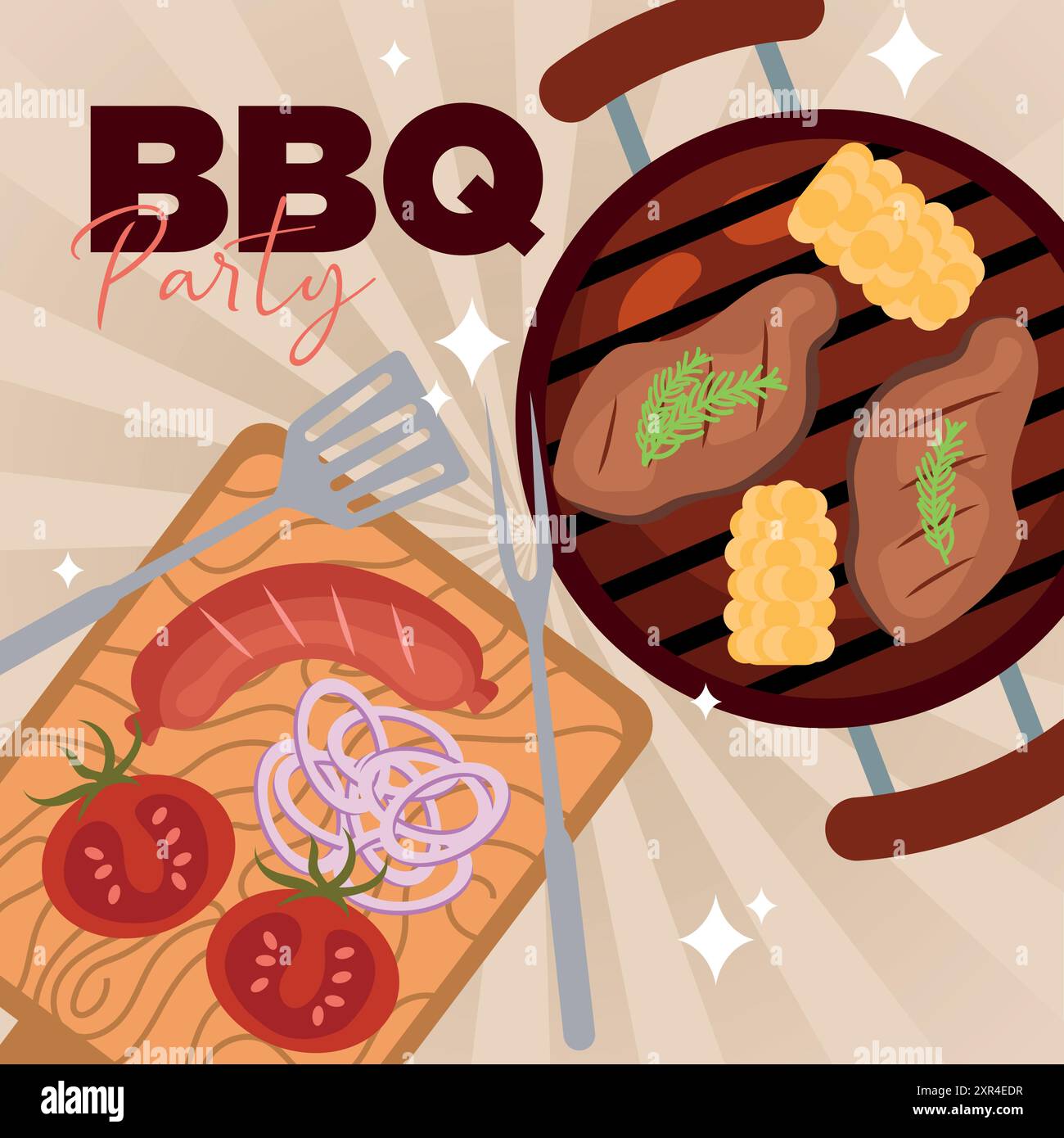 BBQ grill poster Vector Stock Vector Image & Art - Alamy