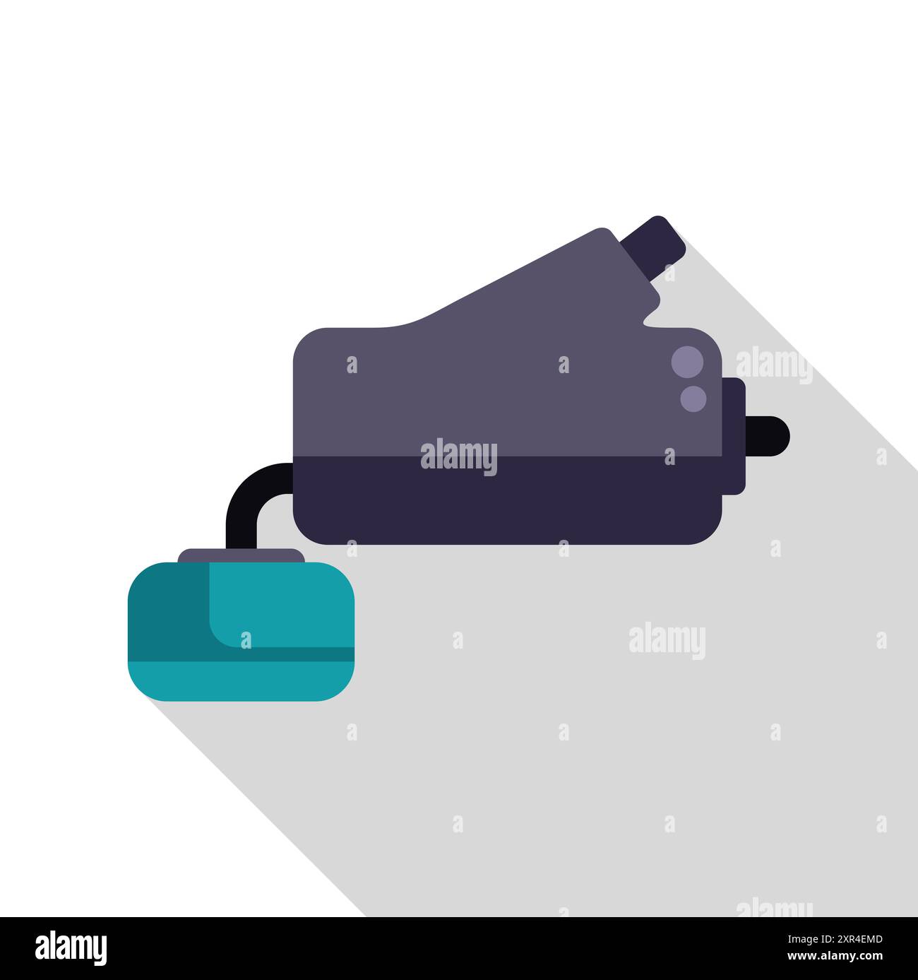 Modern electric lawn mower cutting grass, gardening equipment for lawn ...