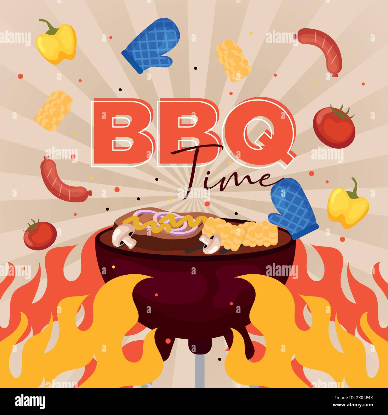 BBQ grill poster Vector Stock Vector Image & Art - Alamy