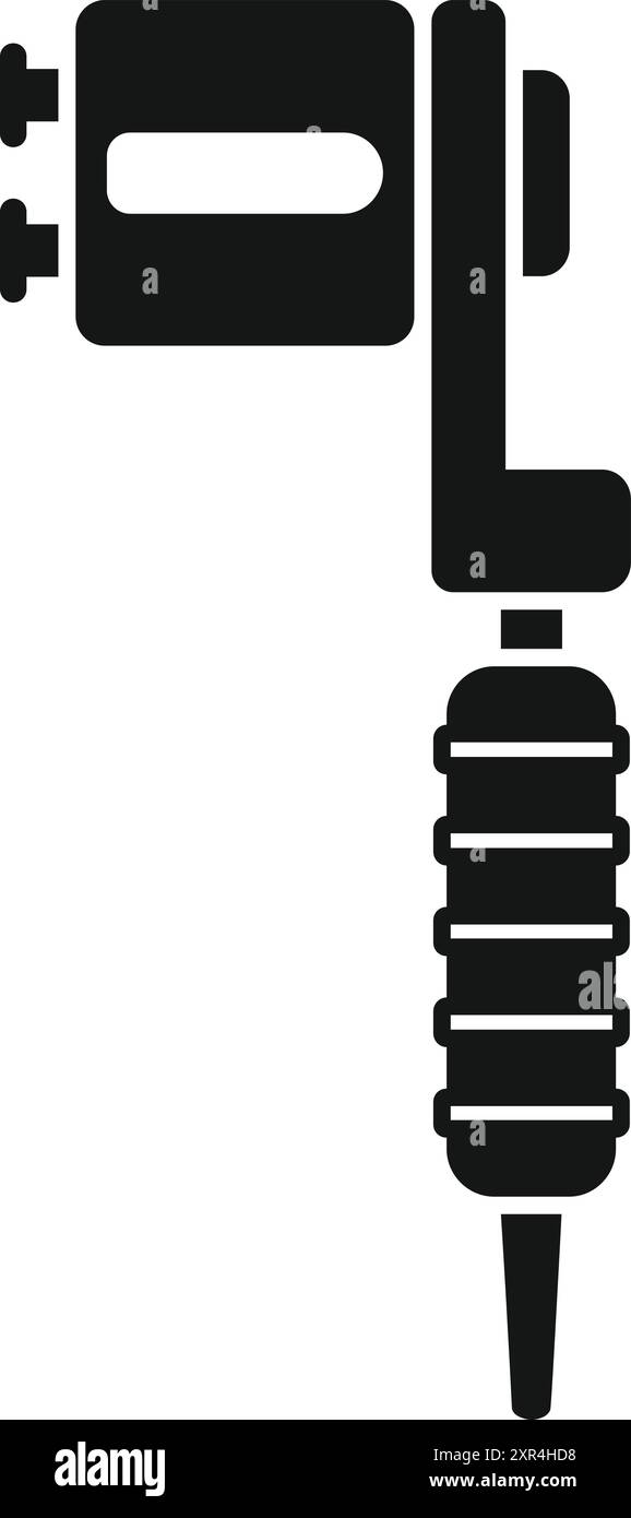 Professional tattoo machine drawing ink on skin, creating a permanent ...