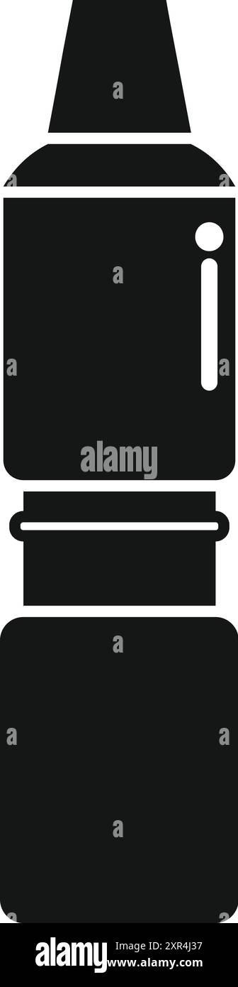 Black silhouette of an electronic cigarette device with a cartridge ...